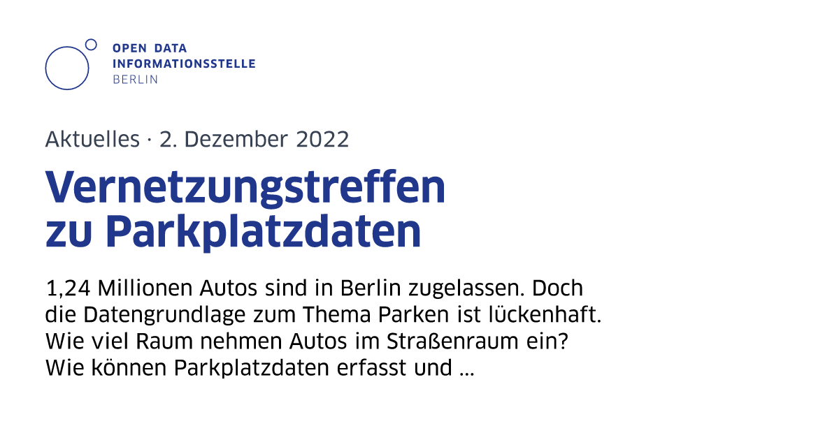 Vernetzungstreffen zu Parkplatzdaten